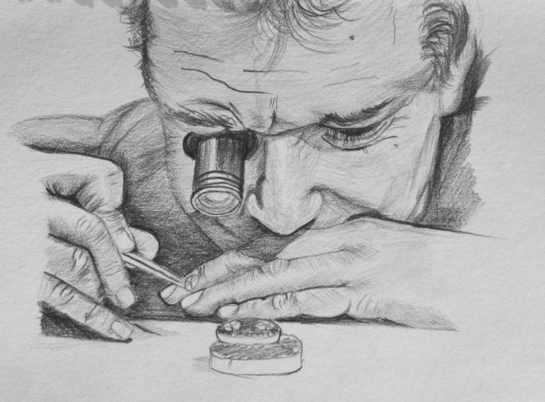 Watchmaker, pencil drawing – yoqopody